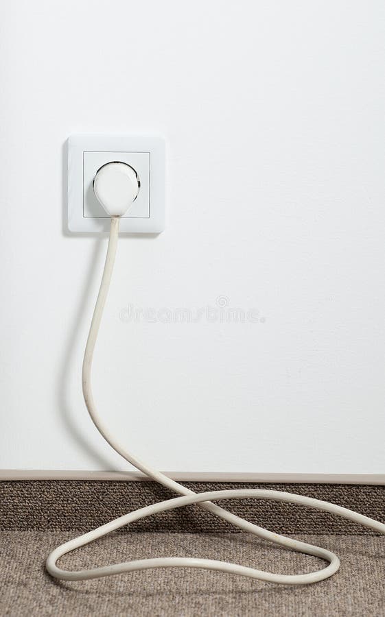 Socket in the Plug with a Cable Stock Image - Image of insert, power ...