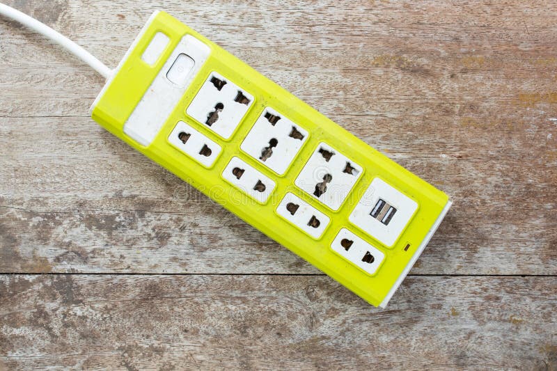Socket Plug for Charging,three Way Plug Stock Image - Image of white ...