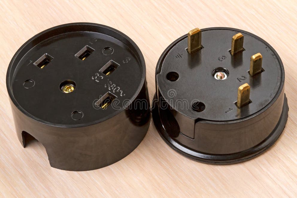 Socket and Plug for Electric Stove Stock Photo - Image of electric ...