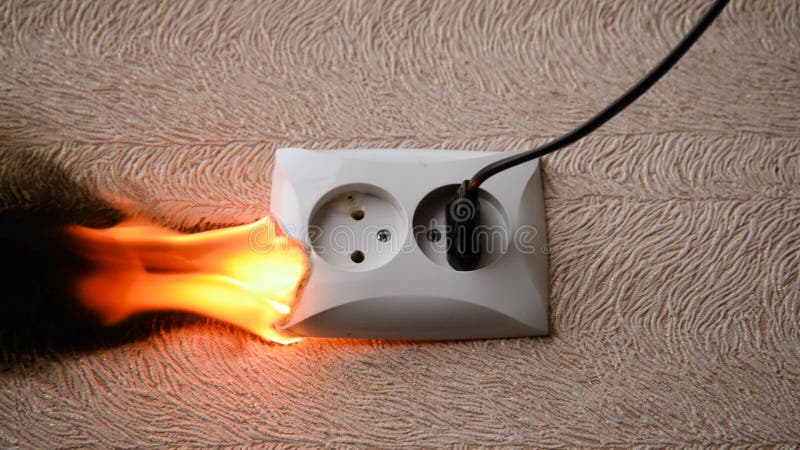 The Socket and Plug of the Electric Wire Light Up. Stock Video - Video ...