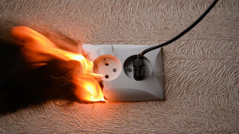 The Socket and Plug of the Electric Wire Light Up. Stock Video - Video ...