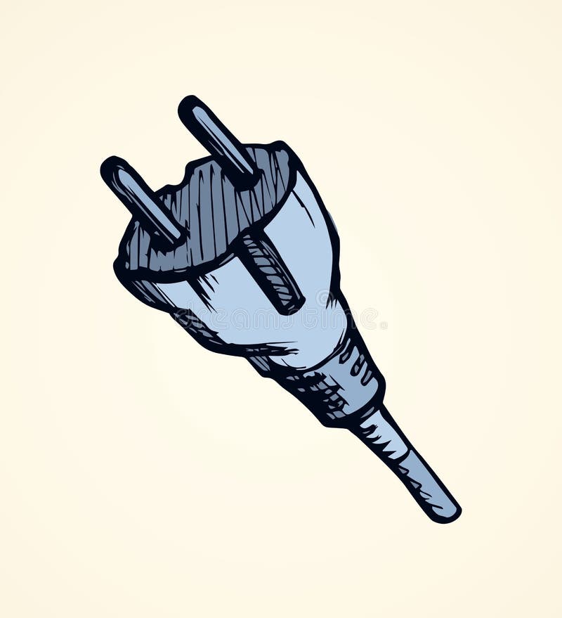 Socket and Plug. Vector Drawing Stock Vector - Illustration of house ...