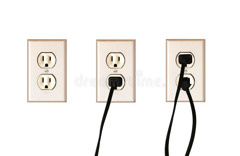 Socket Plugged and Unplugged Stock Image - Image of isolated, black ...