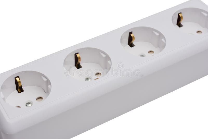 The Socket is Portable on Four Slots, on a White Background Stock Image ...