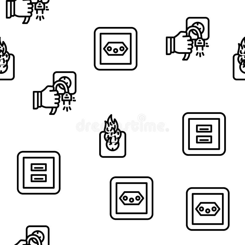 Socket Power Electrical Accessory Vector Seamless Pattern Stock Vector ...