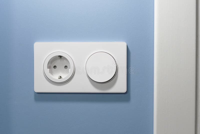 Socket and Round Switch in One Common Frame Stock Photo - Image of ...