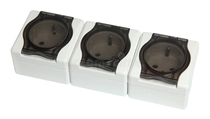 Socket Set Isolated on White Background Stock Image - Image of computer ...