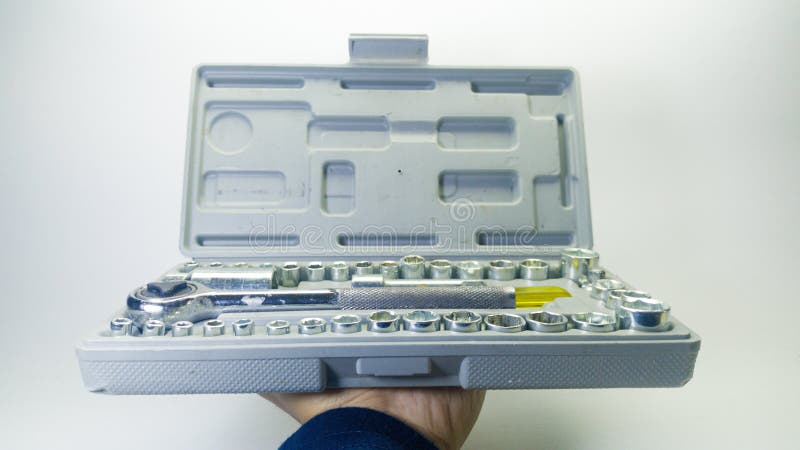 Socket Set, Metal Bits for Socket Wrench Chrome Colored, Selected Focus ...