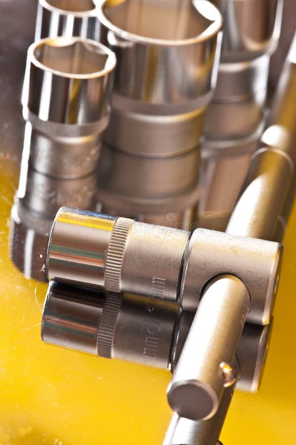 Socket spanner stock image. Image of tool, reflection - 12818017