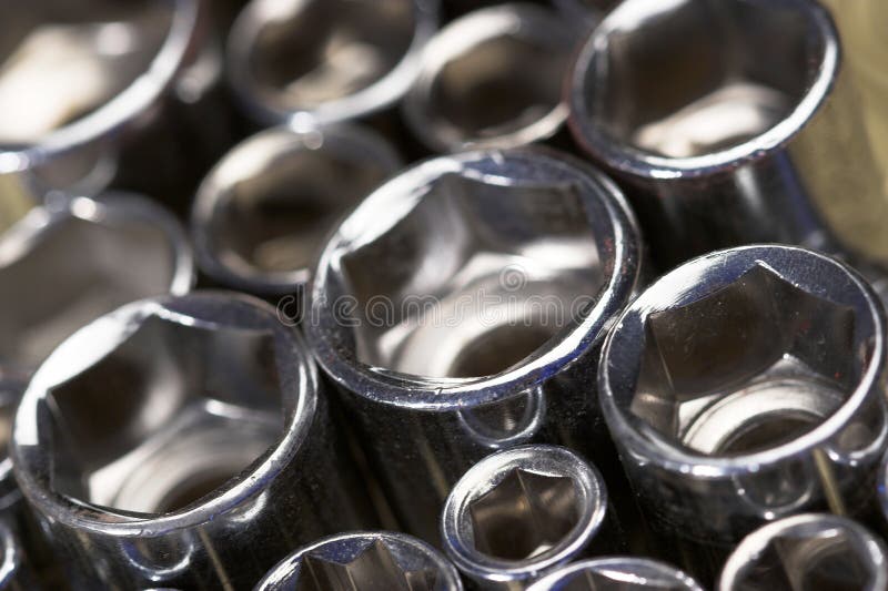 Socket spanner set stock image. Image of wrench, chrome - 8136235