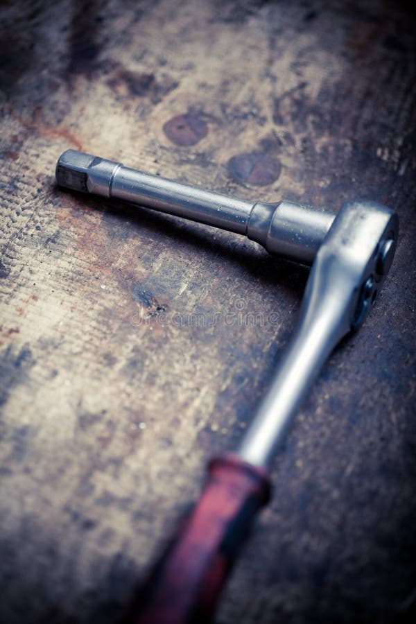 Socket Spanner on Wooden Plank Stock Image - Image of wood, hardware ...