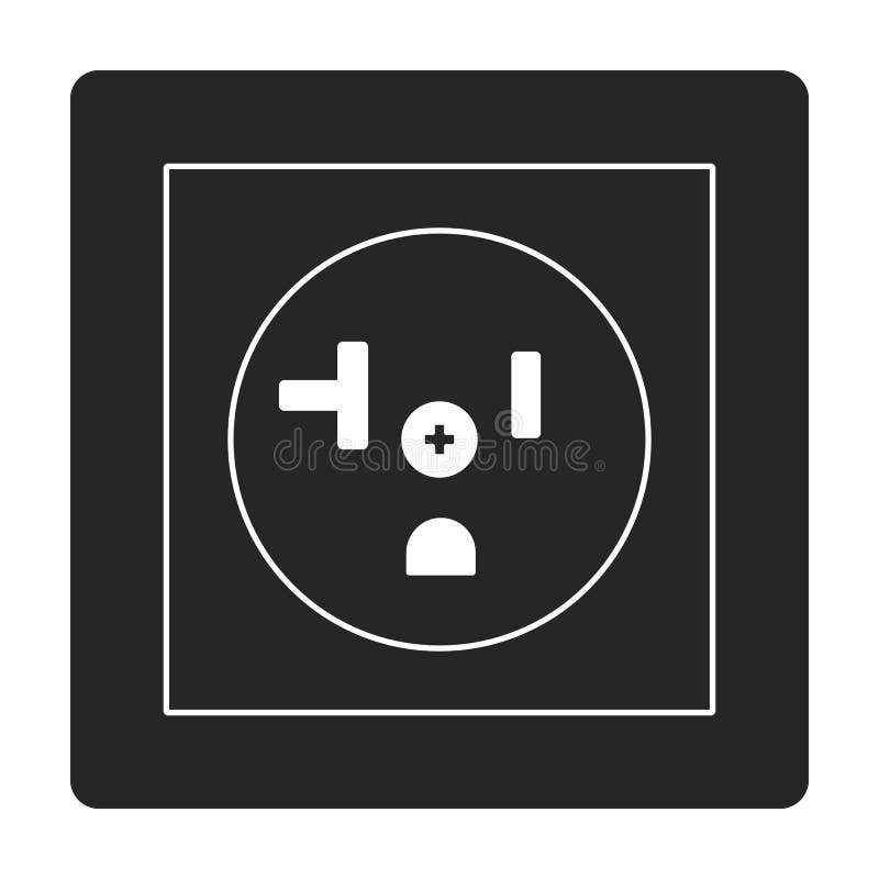 Socket of Switch Vector Icon.Black Vector Icon Isolated on White ...