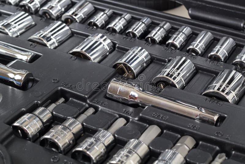 Socket and tool set stock photo. Image of stainless, technology - 34767836