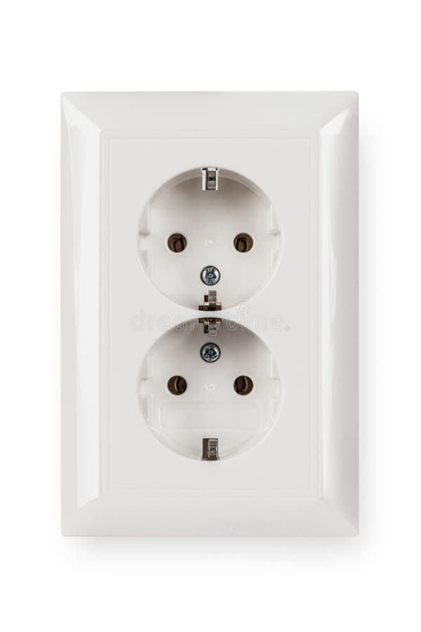 Socket on a White Background Stock Image - Image of electricity, wall ...