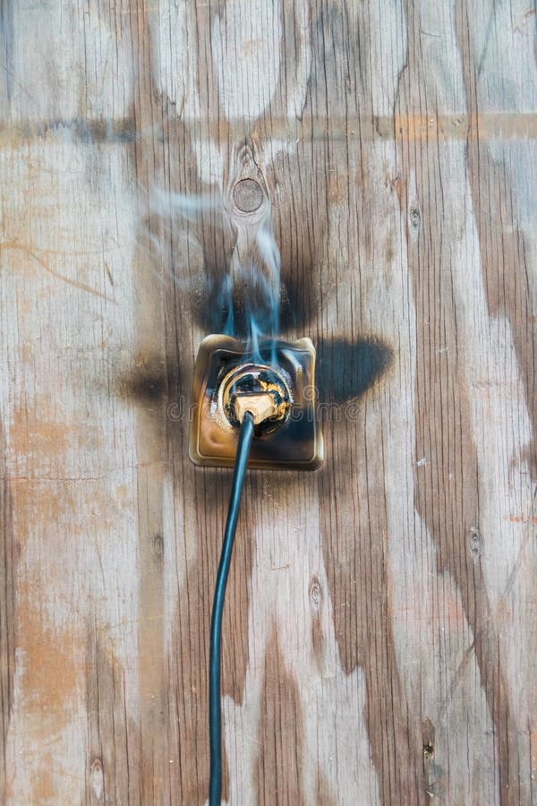 Fire, Wire in Fire and Smoke Stock Photo - Image of breaker, circuit ...