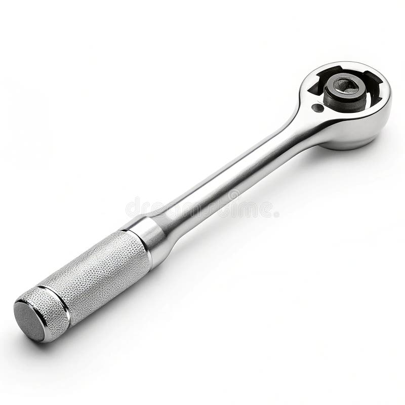 Socket Wrench with Ratchet Mechanism on White Background Stock ...