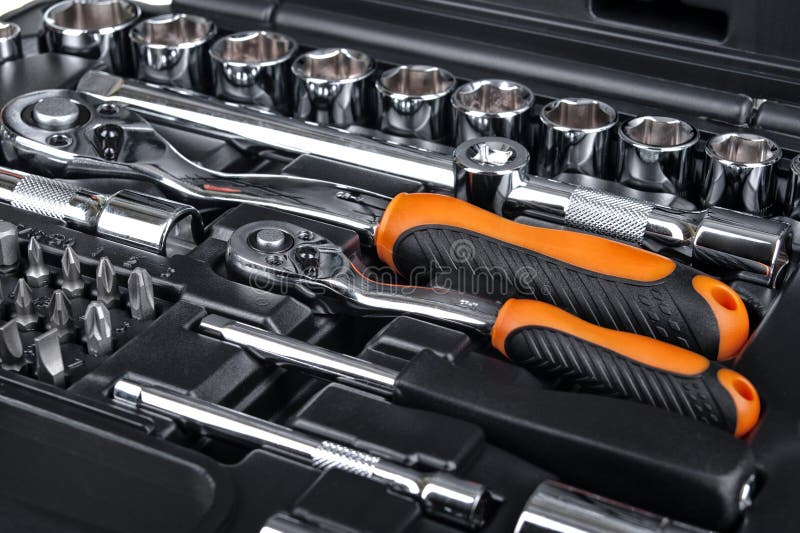 Socket wrench set stock image. Image of metal, hardware - 337522953
