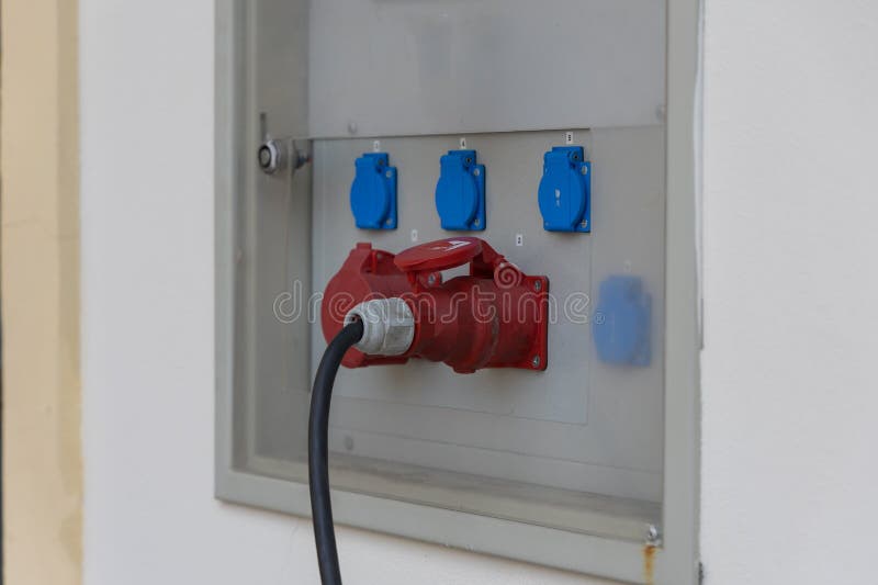 Sockets for Electricity and Distribution Stock Image - Image of plug ...