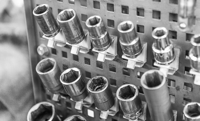 Sockets for engine repair stock image. Image of engine - 31123983