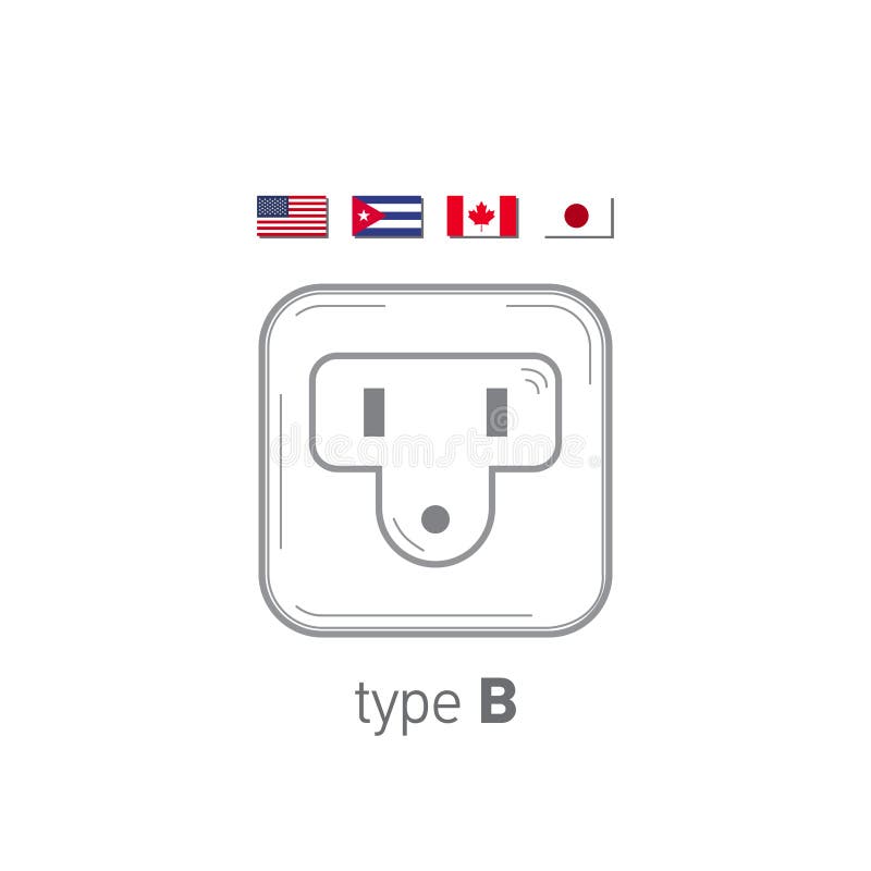 Sockets Icon Type K Ac Power Sockets Realistic Illustration Stock