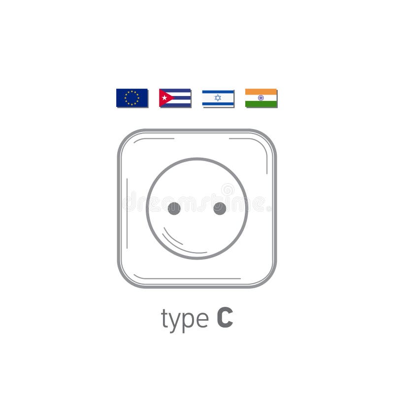 Sockets Icon Type K Ac Power Sockets Realistic Illustration Stock