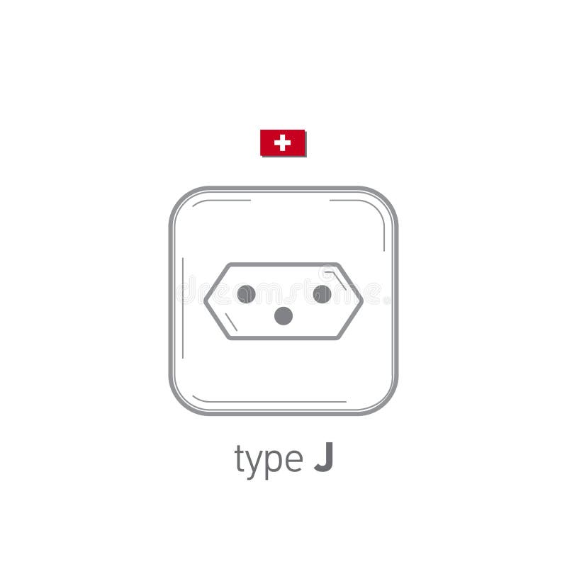 Sockets Icon. Type J. AC Power Sockets Realistic Illustration Stock ...