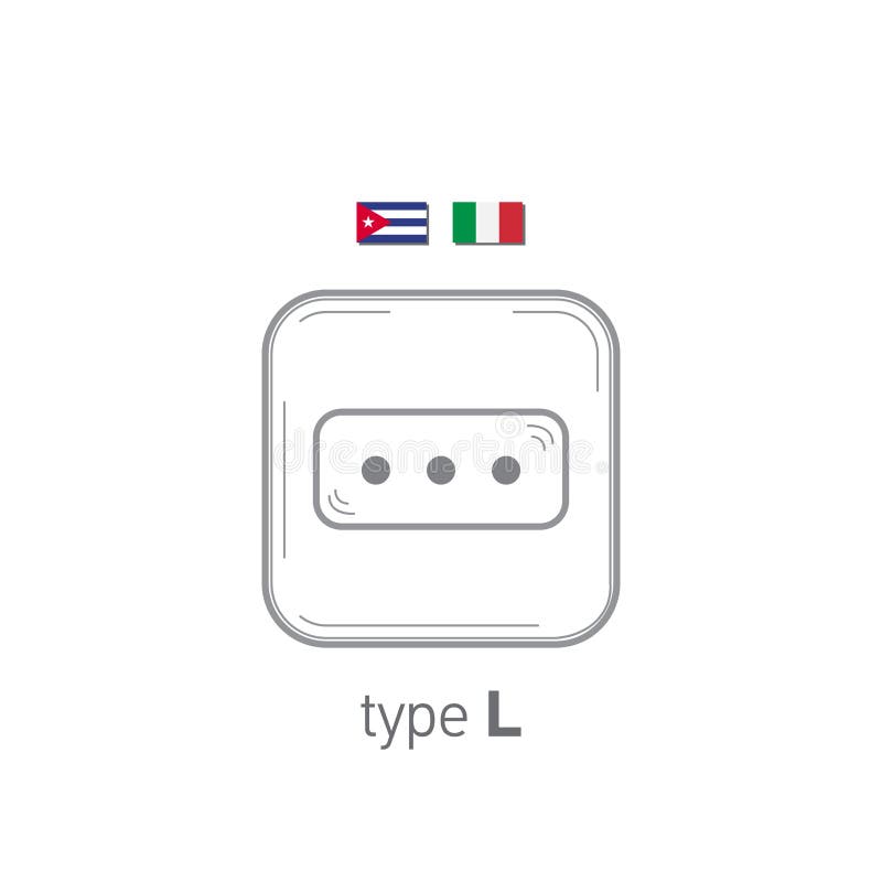 Sockets Icon Type K Ac Power Sockets Realistic Illustration Stock