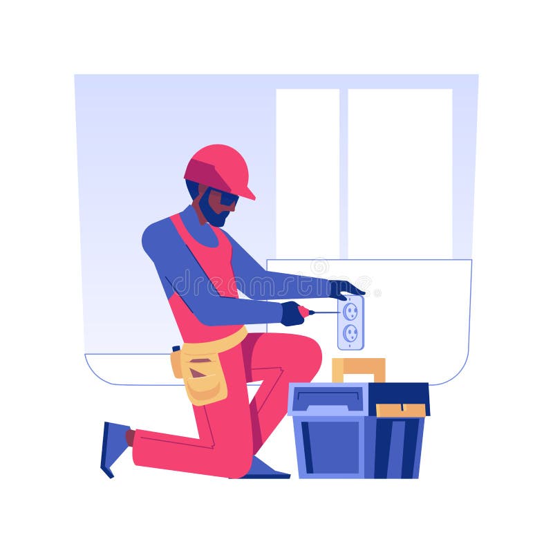 Sockets Installation Isolated Concept Vector Illustration Stock Vector ...