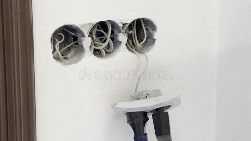 Sockets for Installing Electrical Sockets Stock Footage - Video of ...