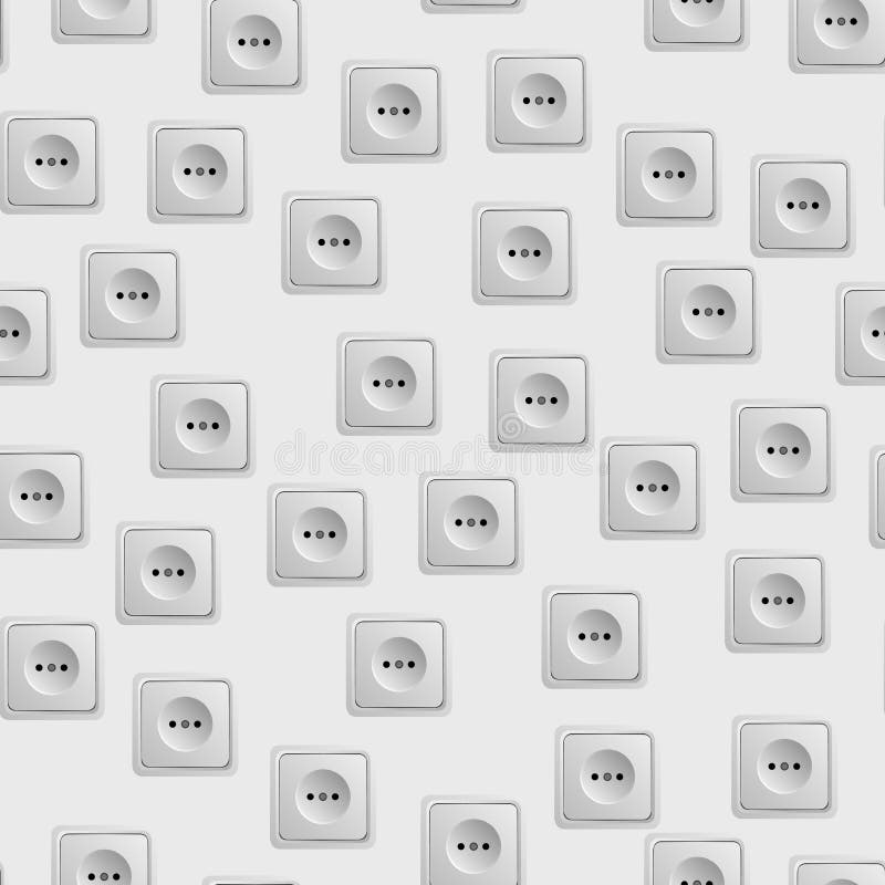 Sockets Seamless Pattern Realistic Vector Illustration of Electricity ...