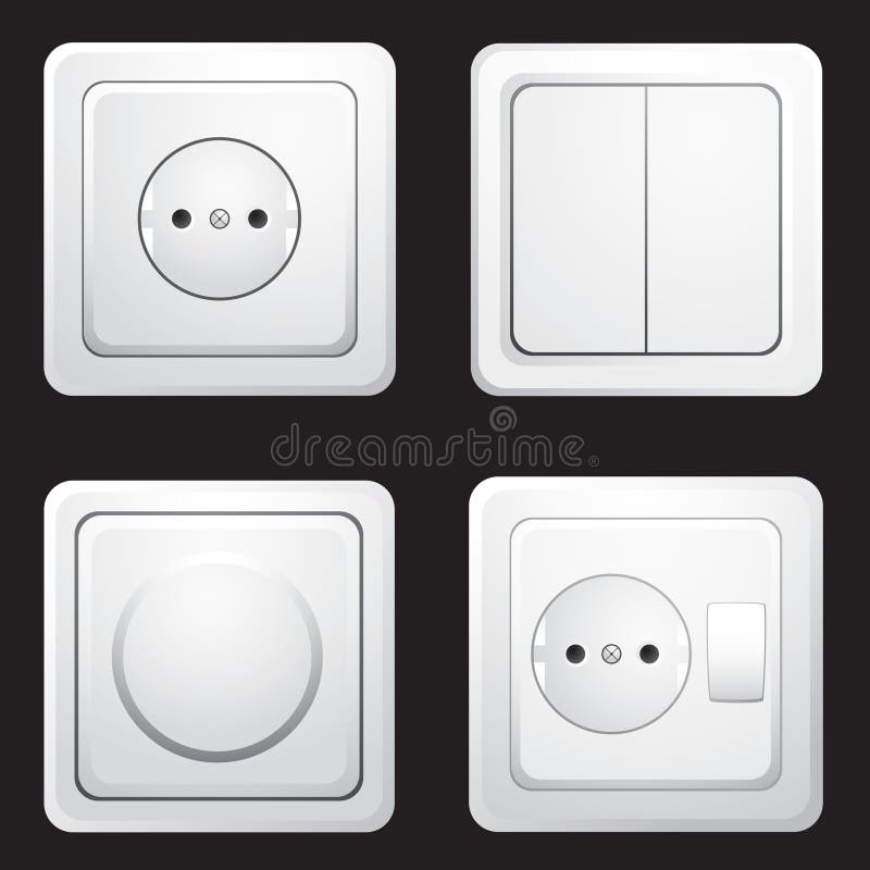 Sockets And Switches On A Transparent Background. Vector Illustration ...