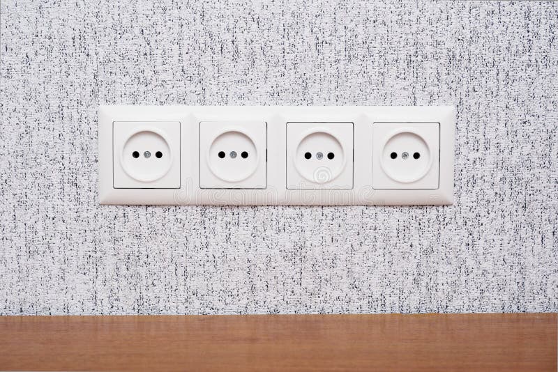 Sockets on a wall stock image. Image of socket, electric - 106663745