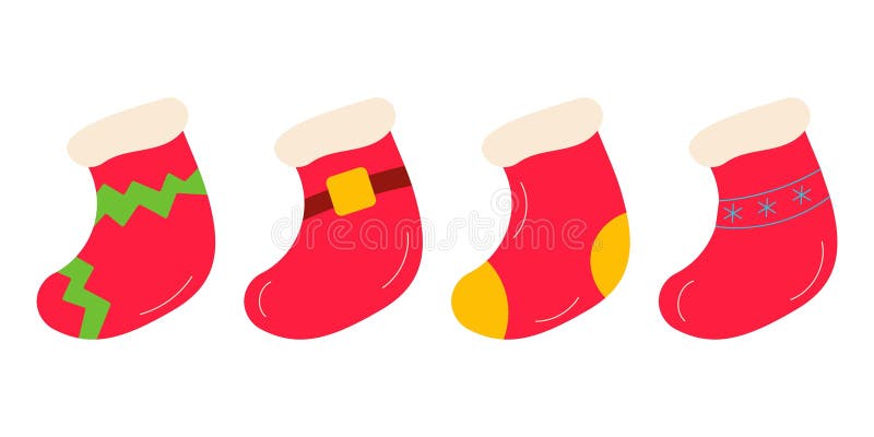 Socks Christmas Gifts Fireplace Sweets Set Element Stock Vector ...