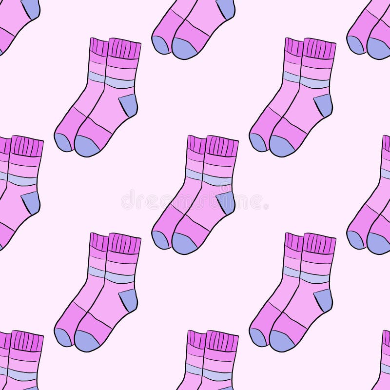 Socks Hand Drawn Pattern in Stock Vector - Illustration of icon ...