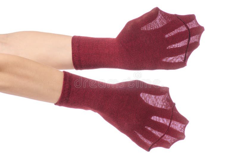 Socks on the Hands Isolated Stock Photo - Image of adult, background ...