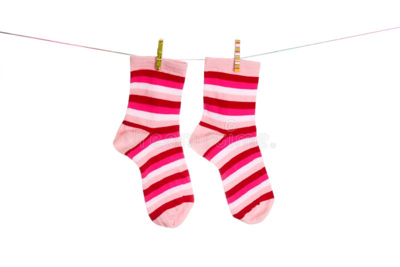 Socks on hanging stock photo. Image of housework, green - 66178464