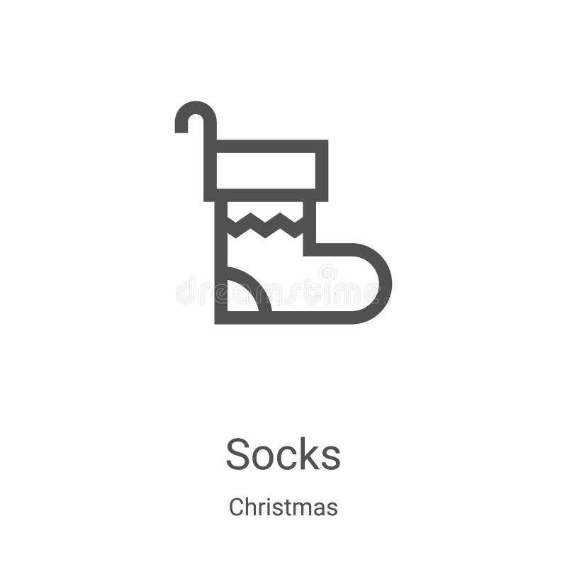 Socks Icon Vector from Christmas Collection. Thin Line Socks Outline ...