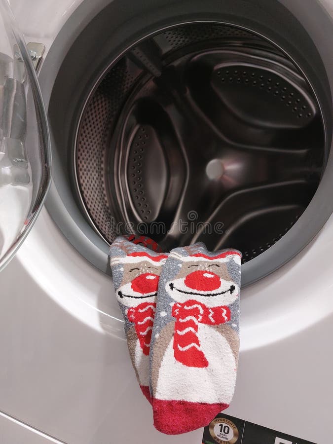 Socks Inside Washing Mashine Stock Image - Image of bumper, black ...