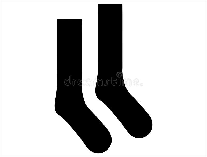 Socks Pair Silhouette Vector Art White Background Stock Vector ...