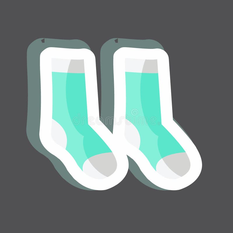 Socks Sticker in Trendy Isolated on Black Background Stock Illustration ...