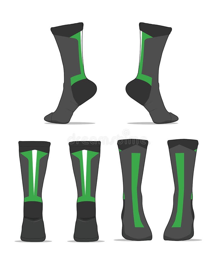 Socks Template Vector Set Isolated Stock Vector - Illustration of pack ...