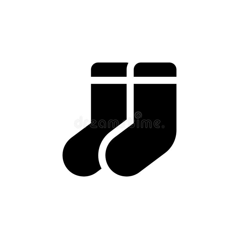 Socks Vector Icon. Socks in Black Flat Style Isolated. Vector ...
