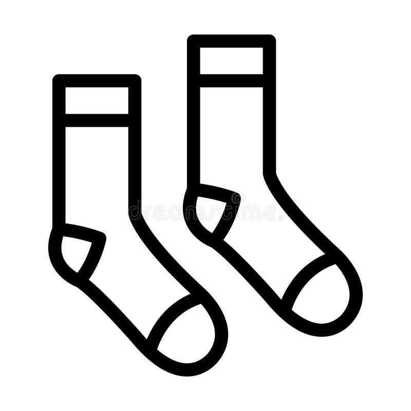 Socks Vector Thick Line Icon for Personal and Commercial Use Stock ...