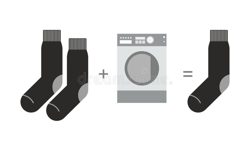 Socks and a Washing Machine. Riddle Where You Lose One Sock Afte Stock ...