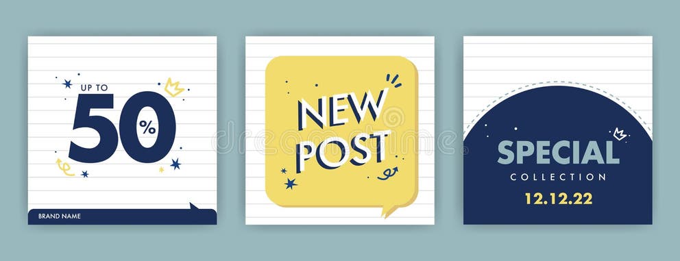 Minimal Style Instagram Post Set Free Vector Stock Vector ...