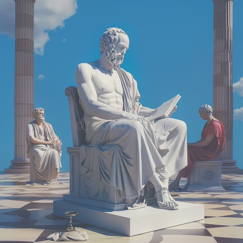 Socrates, Ancient Greek Philosopher, Sits in Contemplation, Surrounded ...
