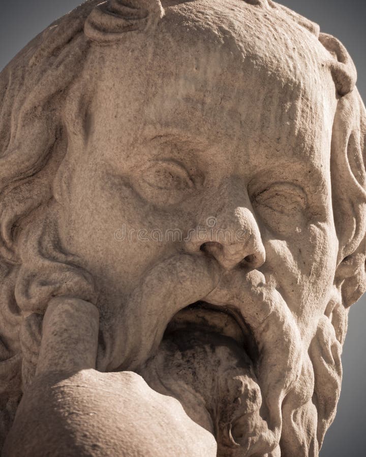 Socrates Portrait Ancient Philosopher Thinker Deep Thoughts Detail ...
