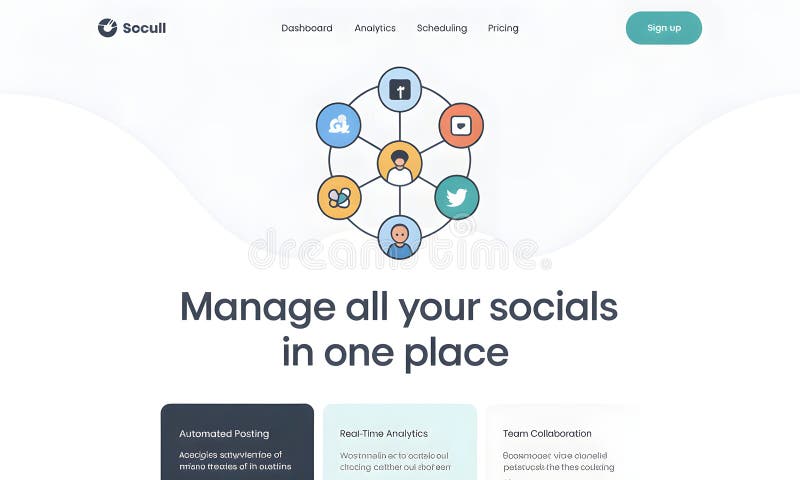 Socull: Manage All Socials in One Place Stock Illustration ...