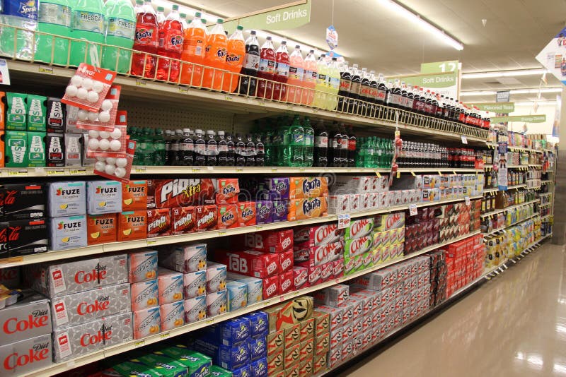 Grocery Store Variety of Soda Editorial Stock Image - Image of assorted ...