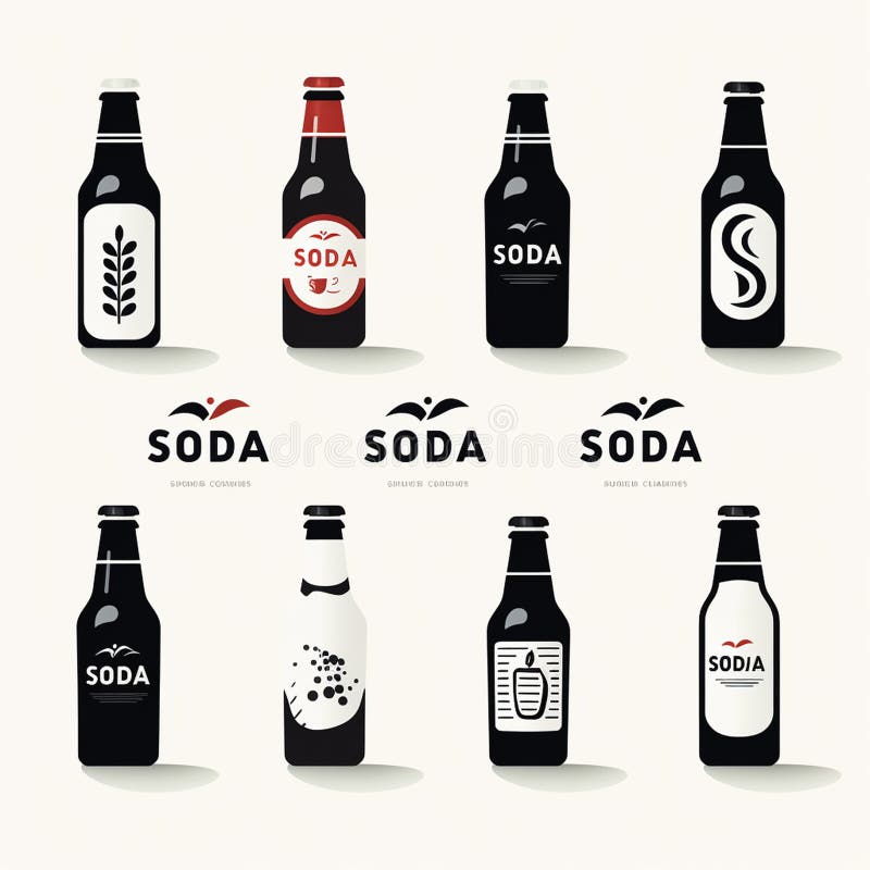 Soda Bottle Icons Set. Vector Illustration in Flat Design Style Stock ...